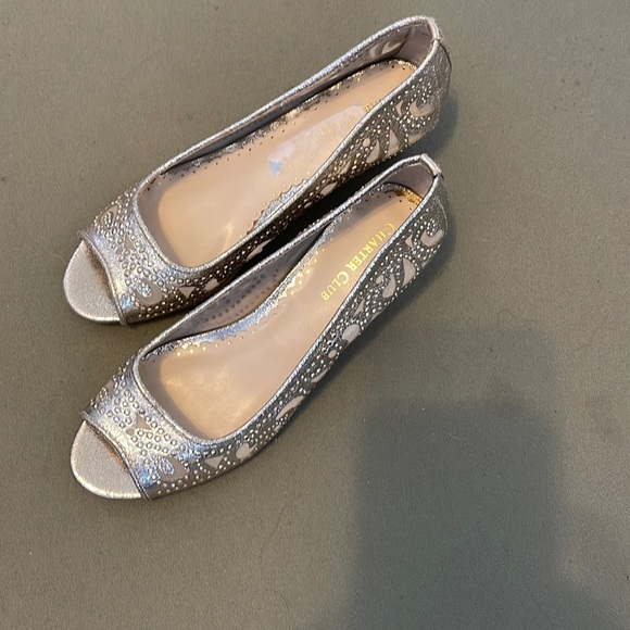 Charter Club | Shoes | Charter Club Open Toe Metalic Silver Color ...
